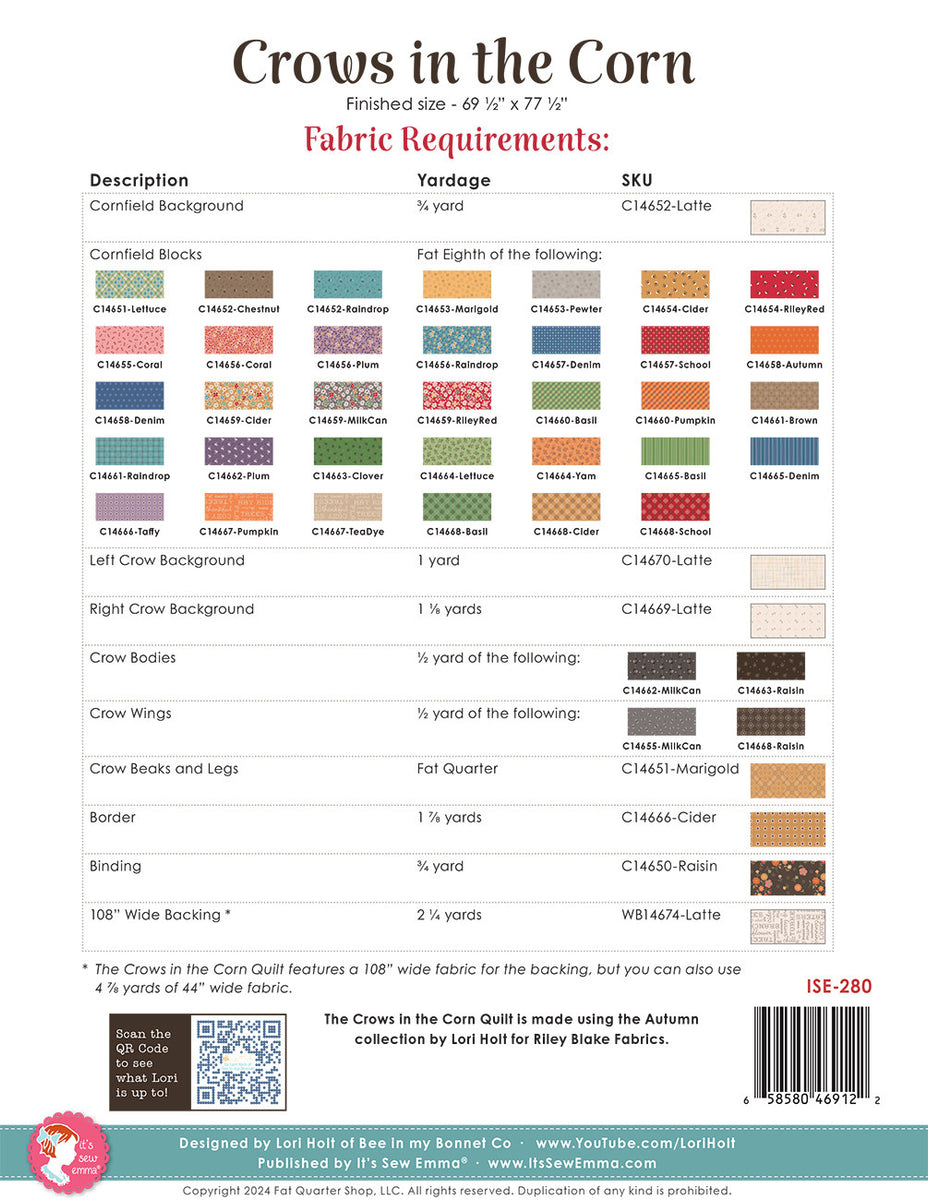 Crows In the Corn Quilt Pattern – Barn Chick Quilts