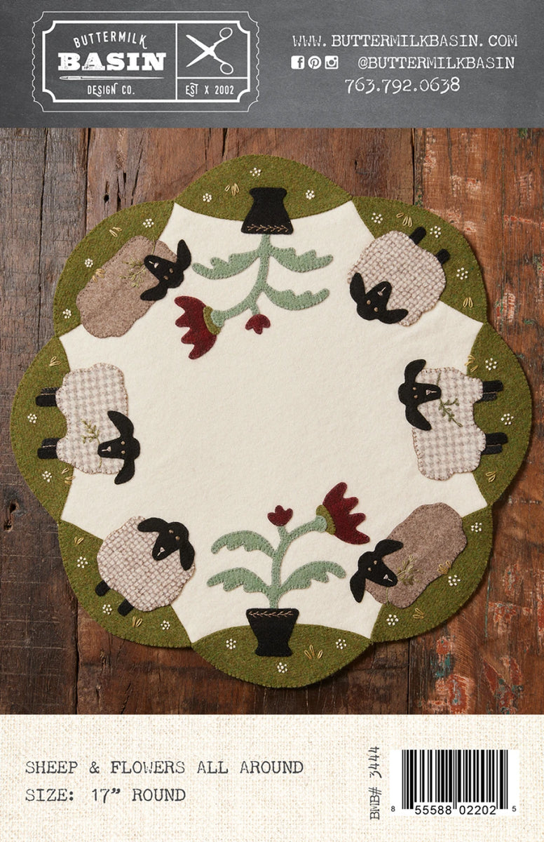 Sheep & FlowersWool Kit and Pattern – Barn Chick Quilts