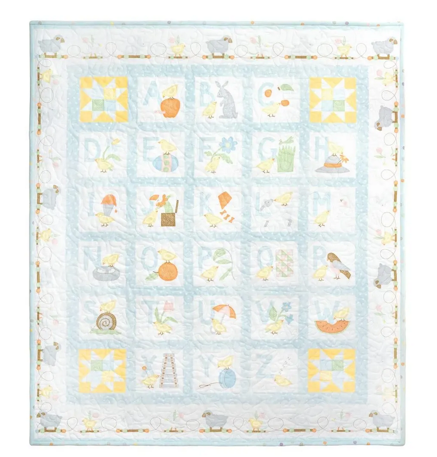 Little Chick-A-Dee Flannel Panel KitChoose From Aqua or PinkDesign by ...