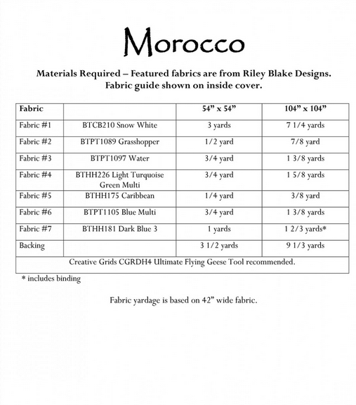 Morocco – Barn Chick Quilts